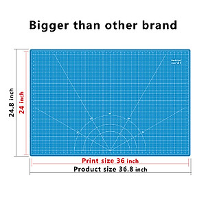 WORKLION 24" x 36" Large Self Healing PVC Cutting Mat and Rotary Cutter Set: 45mm rotary cutter and 2 replacement blades