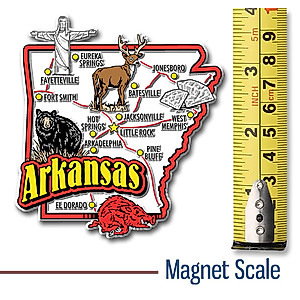 Arkansas Jumbo State Magnet by Classic Magnets, 3.5" x 3.7", Collectible Souvenirs Made in The USA