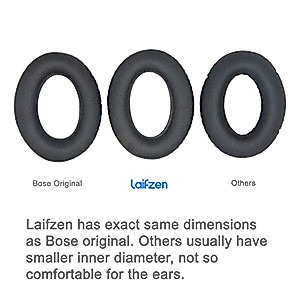 Stitched-Seam Durable QC35 Earpads QC35ii QC25 QC15 Soft Protein Leather Ear Pads Replacement Cushions for Bose QC 35 II QC2 AE2 AE2i AE2w SoundLink SoundTrue 35ii 25 15 2 AE QuietComfort Black