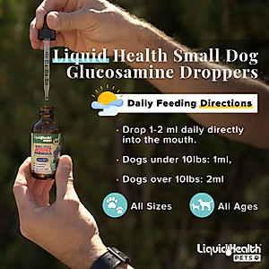 LIQUIDHEALTH 2 Oz Cat Liquid Glucosamine Dropper Small Dog Dropper Chondroitin Joint Purr-Fection, Small Canine Puppies Hip and Joint Health Relief Support, Feline Droppers, Senior Older Cats Kittens