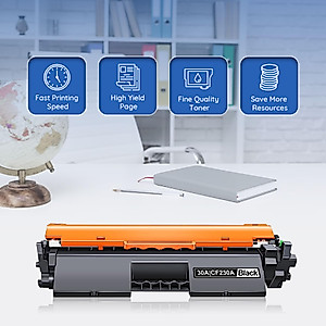30A Black Toner Cartridge CF230A 2-Pack | CF230A-2PK 30A Black Ink Remanufactured Replacement for HP 30A Toner CF230AD Compatible with Laser Pro MFP M227fdn Series Printer Ink | CF230A Two Pack
