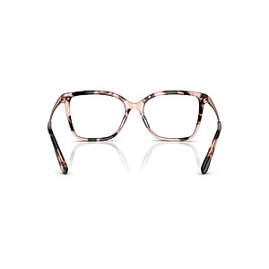 Michael Kors Eyewear Women's MK4101U Shenandoah Universal Fit Square Prescription Eyewear Frames, Pink Tortoise/Demo Lens, 53 mm