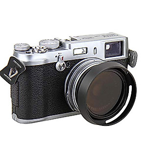 JJC LH-JX100 BLACK Metal Lens Hood/ 49mm Filter Adapter Ring for Fujifilm X70 X100 X100S X100T X100F X100V, Fuji X100S, Fuji X100F, Fuji X100V Lense Hood Shade, Fujifilm LH-X100 Lens Hood Replacement