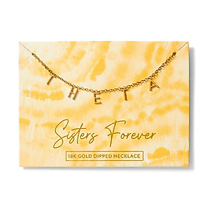 Sorority Shop Kappa Alpha Theta Necklace — KAT Name Necklace, 18K Gold Plated Sorority Gifts Necklace, Long-Lasting Kappa Alpha Theta Gifts for Women