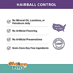 Natural Hairball Control Chews for Cats – Hairball Remedy & Aid with Omega 3 6 Fatty Acids, Zinc, Biotin, Cranberry, and Fiber. Promotes Skin & Coat, Digestive, Urinary Health. 70ct