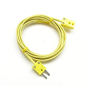 K-Type Thermocouple Extension Cable Wire with Miniature Mini Type K Thermocouple Connectors 6 ft (= 2 Yard) Long