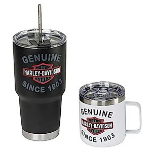 Harley-Davidson Genuine Travel Mug & Tumbler Set, Double-Wall Stainless Steel