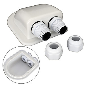 AUTOXBERT IP68 Weatherproof Solar Cable Entry Gland Solar Panel Wire Box RV Roof Top Junction Box Solar Double Cable Through Entry Housing for RV Marine Boat Caravan Campervan Travel Camper Van