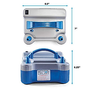 Prextex Portable Balloon Pump Powerful Electric Air Blower Dual Nozzle Balloon Inflator for Fast and Easy Bulk Balloons Filling for Event and Party Decoration (800W, 110V)