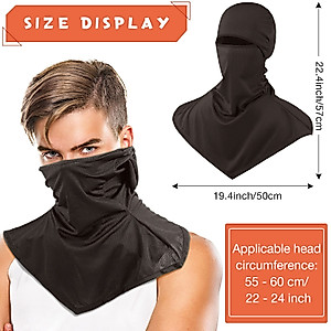 6 Pieces Balaclava Face Mask Cover Breathable Long Neck Covers for Men Women Outdoor Sports UV Sun Protection (Black, Gray, Blue, Navy Blue, Green, Brown)