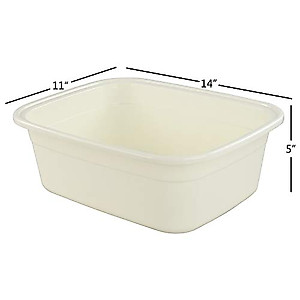 HOMMP 12 Quart Plastic Small Dishpan/Wash Basin, 4-Pack