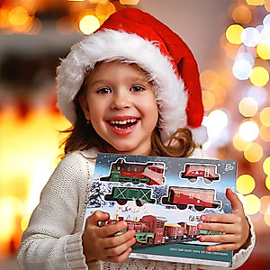 Christmas Train Set for Under/Around Christmas Tree,Electric Toy Train with Lights,Real Smoke,Sound,Include 4 Cars,10 Tracks,5 Dinosaurs, Battery Operated Holiday Train Xmas Gifts for Kids Boys Girls