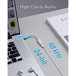 Anker USB-A to Lightning Audio Adapter Cable, MFi Certified Female Lightning Dongle, Supports Volume Control and Mic for Headphones, Earphones, Earbuds, and More.