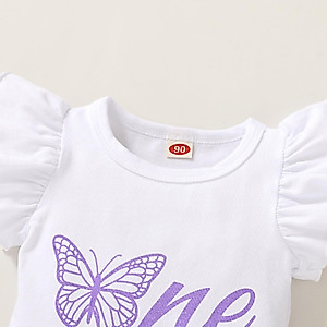 YOUNGER TREE Infant Baby Girl 1st Birthday Outfits Bumble Bee Printed One Romper Shorts Headband Summer Ruffle Sleeve Clothes (Sweet One Donuts Pink, 12-18 Months)