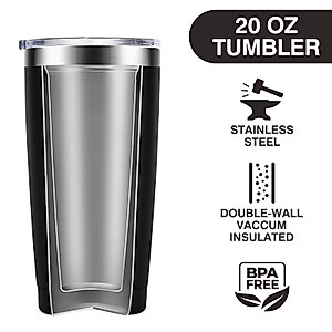 KIKERRO Soccer Coach Gifts for Men & Women, Football, Baseball, Softball, Swim, Basketball, Cheer - Funny Gift Idea for Appreciation, Christmas, Birthday, 20oz Insulated Coach Tumbler, Black