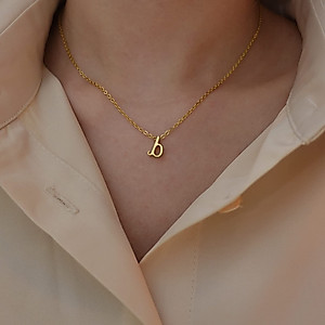 TSDGB Tiny Initial Necklaces for Women, 18k Gold Plated Stainless Steel Letter A-Z Pendant Necklace Cute Gold Choker Small Personalized Dainty Initial Necklaces for Teen Girls