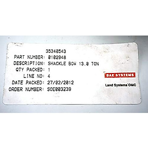 1 1/4" Shackle, 1.4" Pin, 12 Ton Bow Clevis Shackle, WLL 12T, Military Surplus, RG-31, Towing, Lifting, Pulling.