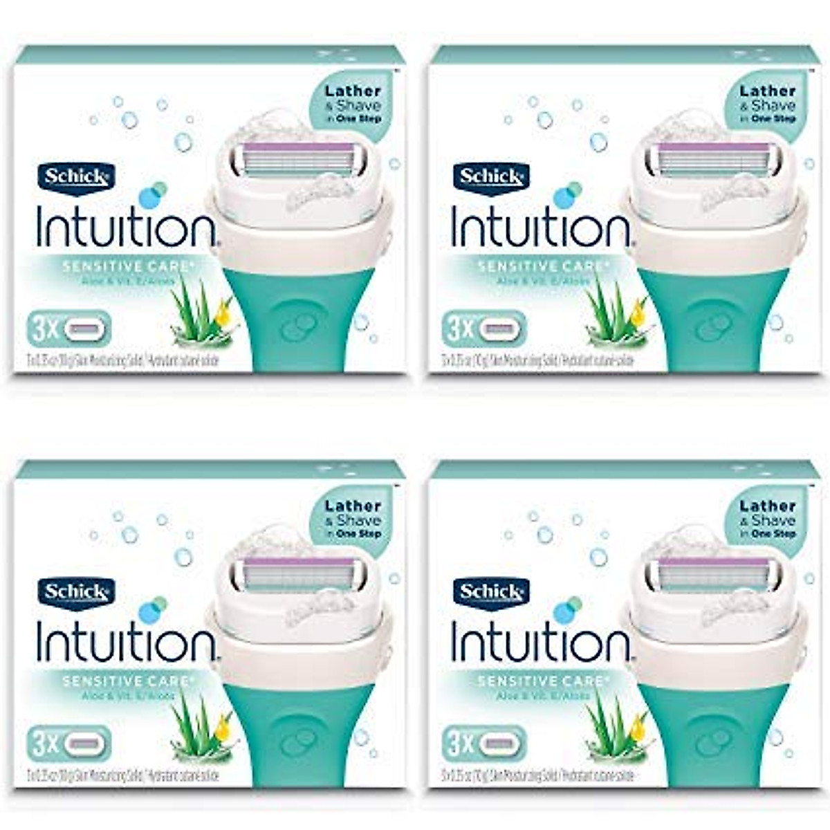 NEW Schick Intuition Sensitive Care Moisturizing Razor Blade Refills for Women with Natural Aloe 12 Count (Limited Edition)