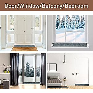 fowong Door Draft Stopper 36 Inch, Under Door Noise Blocker Cold Weather Door Snake Draft Stopper Weighted Heavy Duty Reduce Noise Saving Energy Sound Proof Under Door Guard, Gray