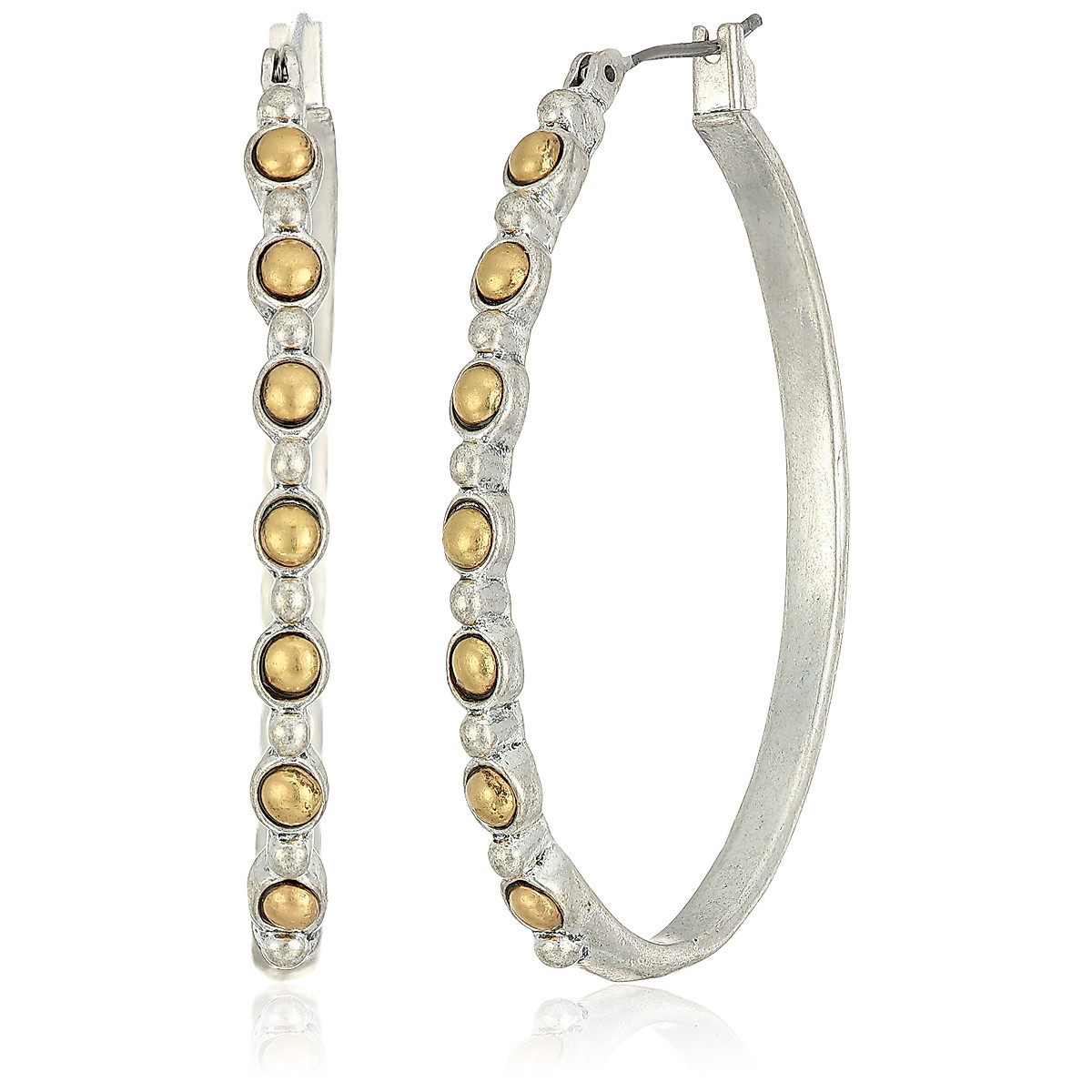 Lucky Brand Two-Tone 1-3/4" Hoop Earrings
