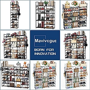 Mavivegue Metal Shoe Rack Organizer, 7 Tiers Tall Shoe Shelf Storage, Vertical Large Boot Rack, Stackable Shoe Racks for Entryway, Closet, Garage, Bedroom, Cloakroom -White