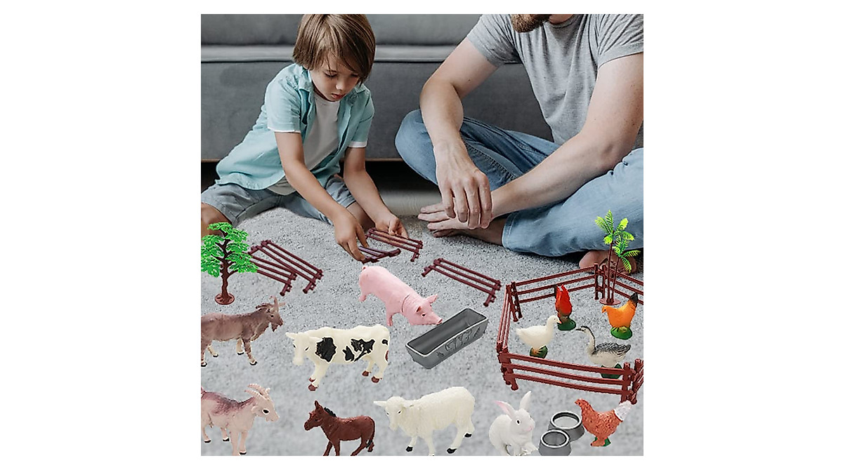Realistic Farm Animal Toys: 44 Pcs Learning Playset for Kids