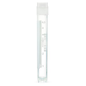 Globe Scientific CryoClear 3015-50 Polypropylene Barcoded Cryogenic Vial, 5mL Capacity, Sterile, External Threads, Attached Screwcap with Molded O-Ring, Round Bottom, Self-Standing (Case of 50)