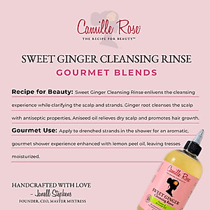 Camille Rose Sweet Ginger Rinse, Hair and Scalp Cleanser with Ginger Root and Aniseed Oil, to Clarify and Moisturize, for all Hair Types, 12 oz