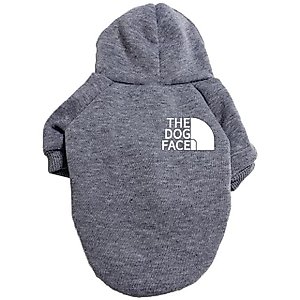 Dog Hoodie, Comfortable Soft Breathable Warm Dog Clothes, Outdoor Sports Dog Face Hoodie, for Small, Medium, and Large Dogs (8X-Large, Light Gray)