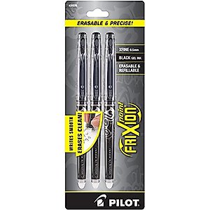 PILOT FriXion Point Erasable & Refillable Gel Ink Pens, Extra Fine Point, Black Ink, 3-Pack (31578)