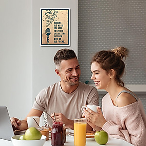 Music You Love - Inspirational Wall Decor, Vintage Microphone & Music Notes Motivational Wall Art Print for Home Decor, Office Decor, Studio Decor, Classroom Decor & Music Fans Gift! Unframed - 8X10