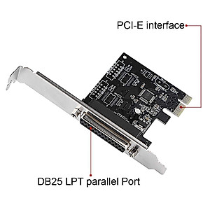 PCIE to DB25 LPT Parallel Port Expansion Card with Low Bracket, PCI Parallel Port Converter Adapter Controller for Printers, Programmers, Scanners, Support DOS, 8/7 /