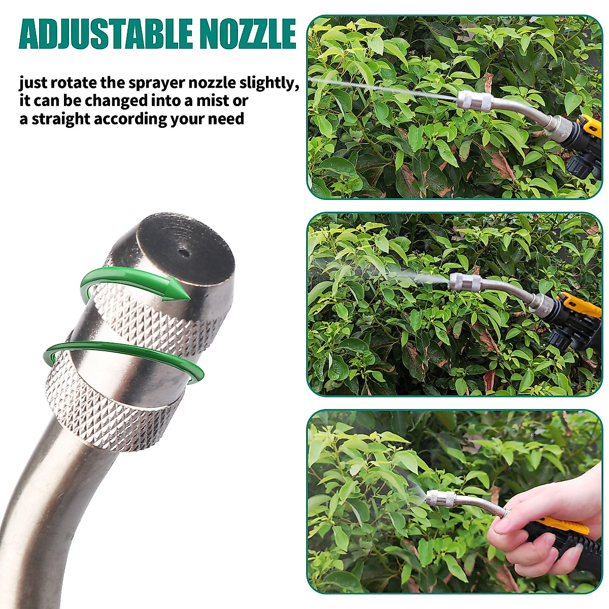 29 Inches Sprayer Wand Replacement, 3/8" & 1/4'' Brass Barb Universal Sprayer Wand, Adjustable Stainless Steel Replacement Garden Sprayer Wand with Built-in Shut-Off Valve