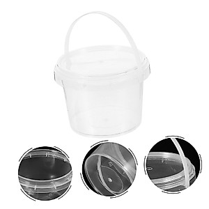 Cabilock 20 Pcs Transparent Small Barrel Cereal Bucket Powder Laundry Plastic Paint Cans Snack Container Fruit Containers for Fridge Plastic Storage Bucket Egg Basket Biscuit Pp Condiment