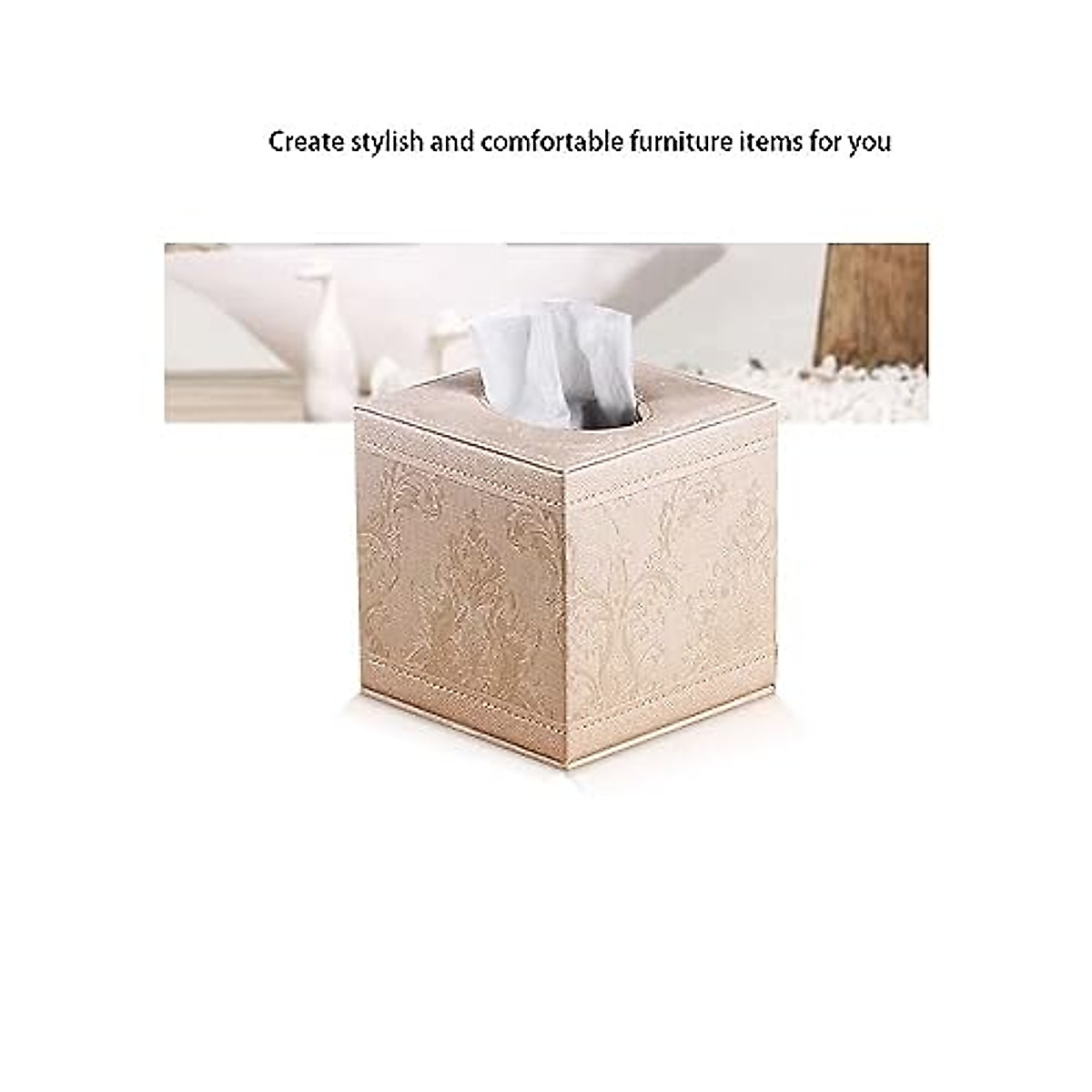 Stylish Tissue Box Leather Paper Roll Holder FashionTissue Organizer and Durable Tissue Box for Bathroom Vanity Desks Offices Bedroom Home Modern Tissue Box (Color : Brown)
