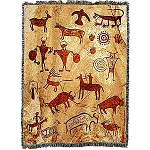 Pure Country Weavers Rock Art of The Ancients Blanket - Southwest Cave Rock Art - Gift Tapestry Throw Woven from Cotton - Made in The USA (72x54)