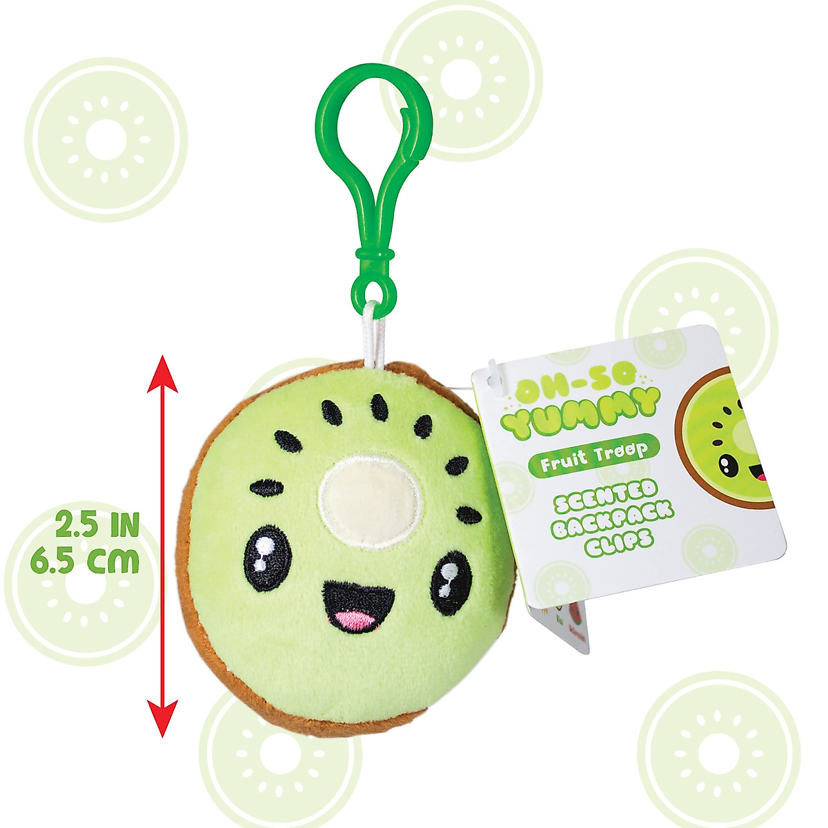 Scentco Fruit Troop Backpack Buddies - Scented Plush Toy Clips (Kiwi)
