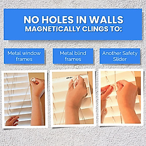 Blind Cord Safety Slider (4 Pack) - No Holes or Adhesive on Walls- No Winding/Unwinding Cords