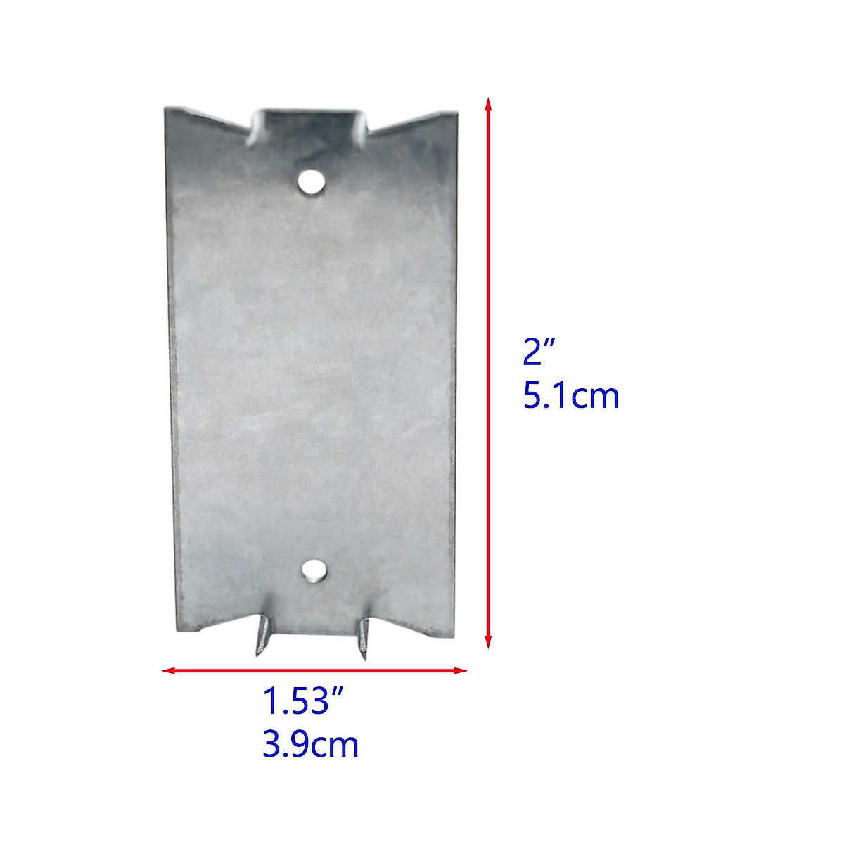 Qlvily 50PCS Nail Plates for Wood Studs, 1.5 x 2 Inch Nail Plate, Sharp Pointed Prongs, Anti-Nail Protection Plate Shield