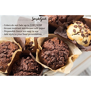 SimpleGood Blue Medium Size Tulip Baking Cups Cupcake Liners Muffin Liners Greaseproof Paper 100