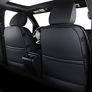 LUCKYMAN Club S08-QE Tacoma Seat Covers, Fit for 2005-2023 Tacoma Crew Cab SR SR5 TRD Sport TRD Off-Road PreRunner with Water Proof Faux Leather(Full Set, Black&Red)