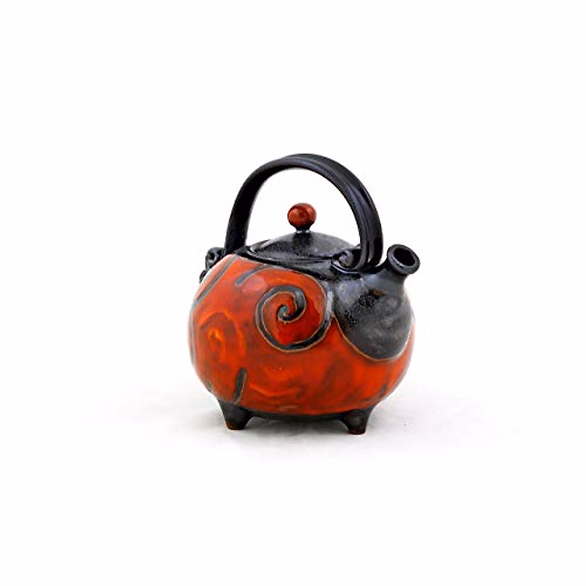 Handmade Pottery Teapot, Red and Black Serving Teapot, Stoneware Teapot, Kitchen decor, Handmade teapot, Pottery kettle, Tri Ushi
