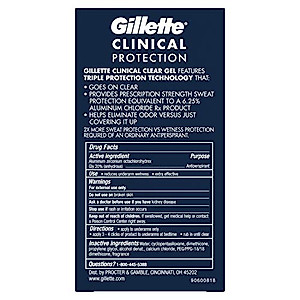 Gillette Clinical Strength Antiperspirant Deodorant for Men, Cool Wave Scent, Clear Gel, 1.6 Ounce