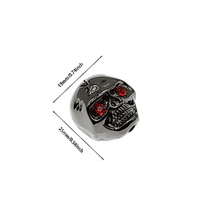 HAJXZH 2Pcs Skull Head Electric Guitar Volume Tone Control Buttons Skull Knob with Wrench for Electric Guitar Replacement Parts & Accessories (Gun Black)