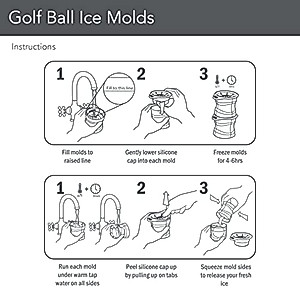 Tovolo Golf Ball Ice Molds, Set of 2 Golf Ball-Shaped Ice Sphere Molds, Stackable Sports Ice Molds, Sports-Themed Ice Makers, Giftable Sports Whiskey Ice Ball Molds, BPA-Free & Dishwasher-Safe