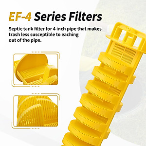 Septic Tank Filter for 4 Inch Pipe, Residential Sewer Effluent Filter Cartridge, Replacement Under-Sink Water Filters Leach Field Pipe Part