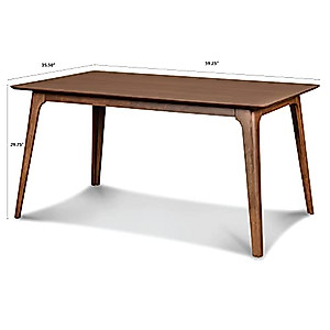 New Classic FURNITURE Mid-Century Modern Oscar Dining Table, 60-Inch, Walnut
