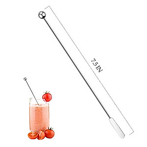 6 Pcs Cocktail Paddle Drink Stirrers, Stainless Steel Coffee Stirrers Reusable Beverage Swizzle Stick for Bar Party Home Office