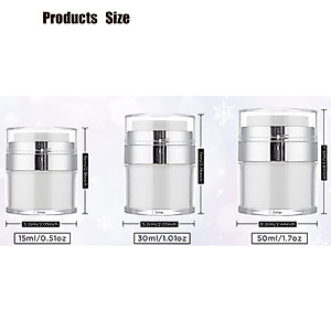 wgdpnp Airless Pump Jar Small Cream Jar with Perfume Pump Bottle Vacuum Bottle Containers Portable Airless Pump Bottle Refillable Airless Pump Jars for Toiletries Cosmetic Container (1PCS, 50ml)