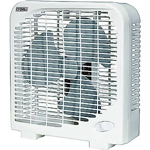 EZ-CHILL 9" Electric Portable 2-Speed, Quiet Box Fan, Ideal for Home, Bedroom, Dorm, & Office, BP-9B